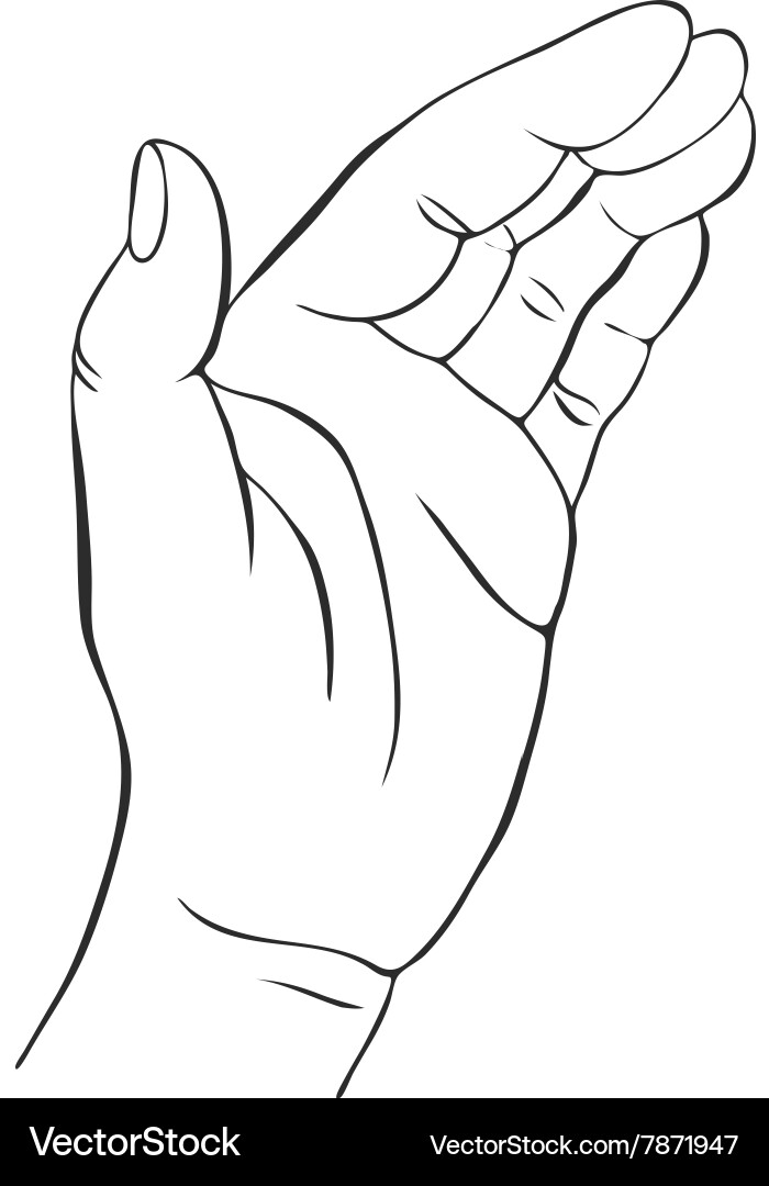 Hands with open palm Royalty Free Vector Image