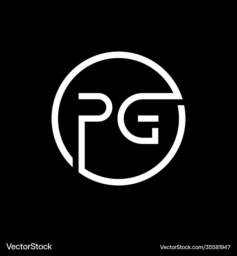 Initial pg letter logo creative typography Vector Image