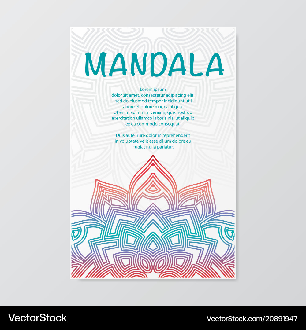 Outline mandala poster Royalty Free Vector Image