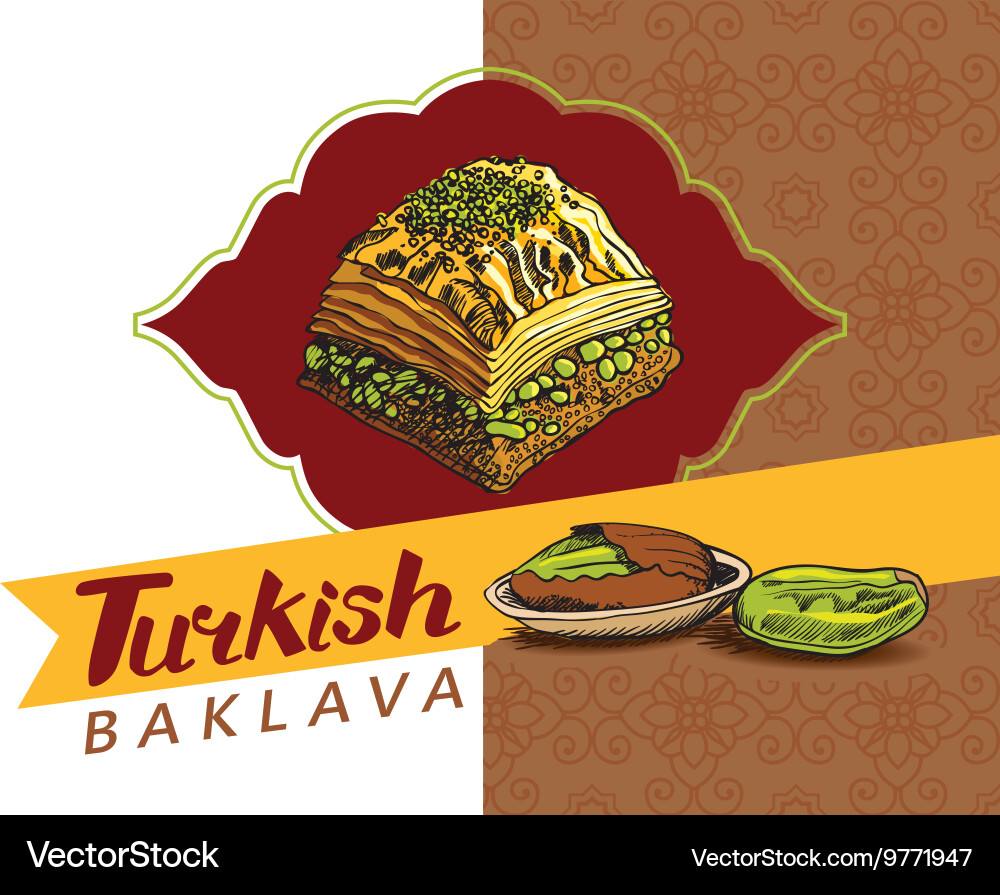 Turkish baklava 3 Royalty Free Vector Image - VectorStock