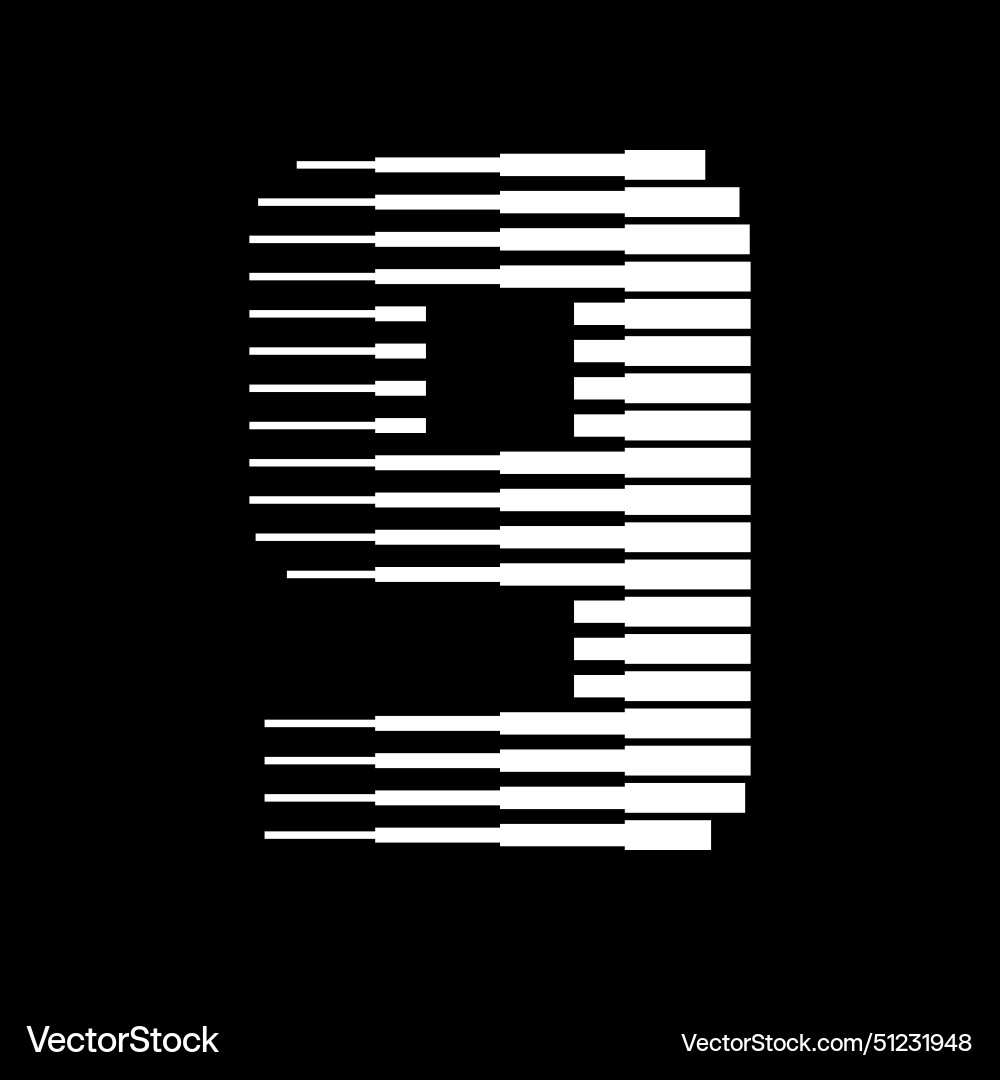 9 number lines logo icon Royalty Free Vector Image