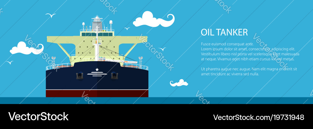 Banner with oil tanker Royalty Free Vector Image