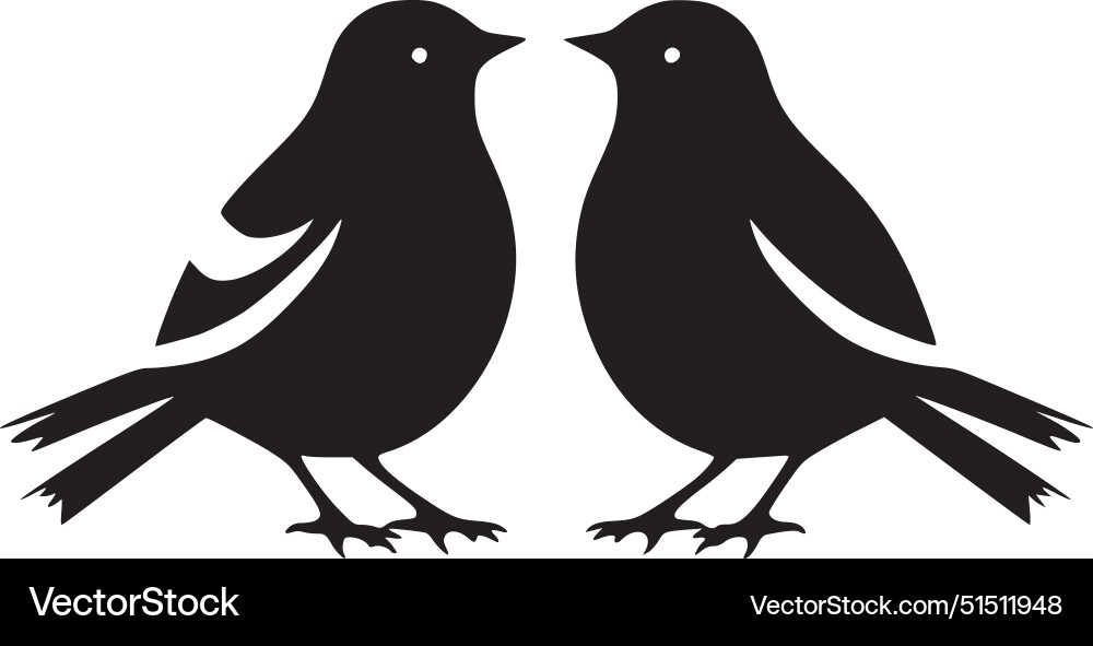 Birds - black and white Royalty Free Vector Image