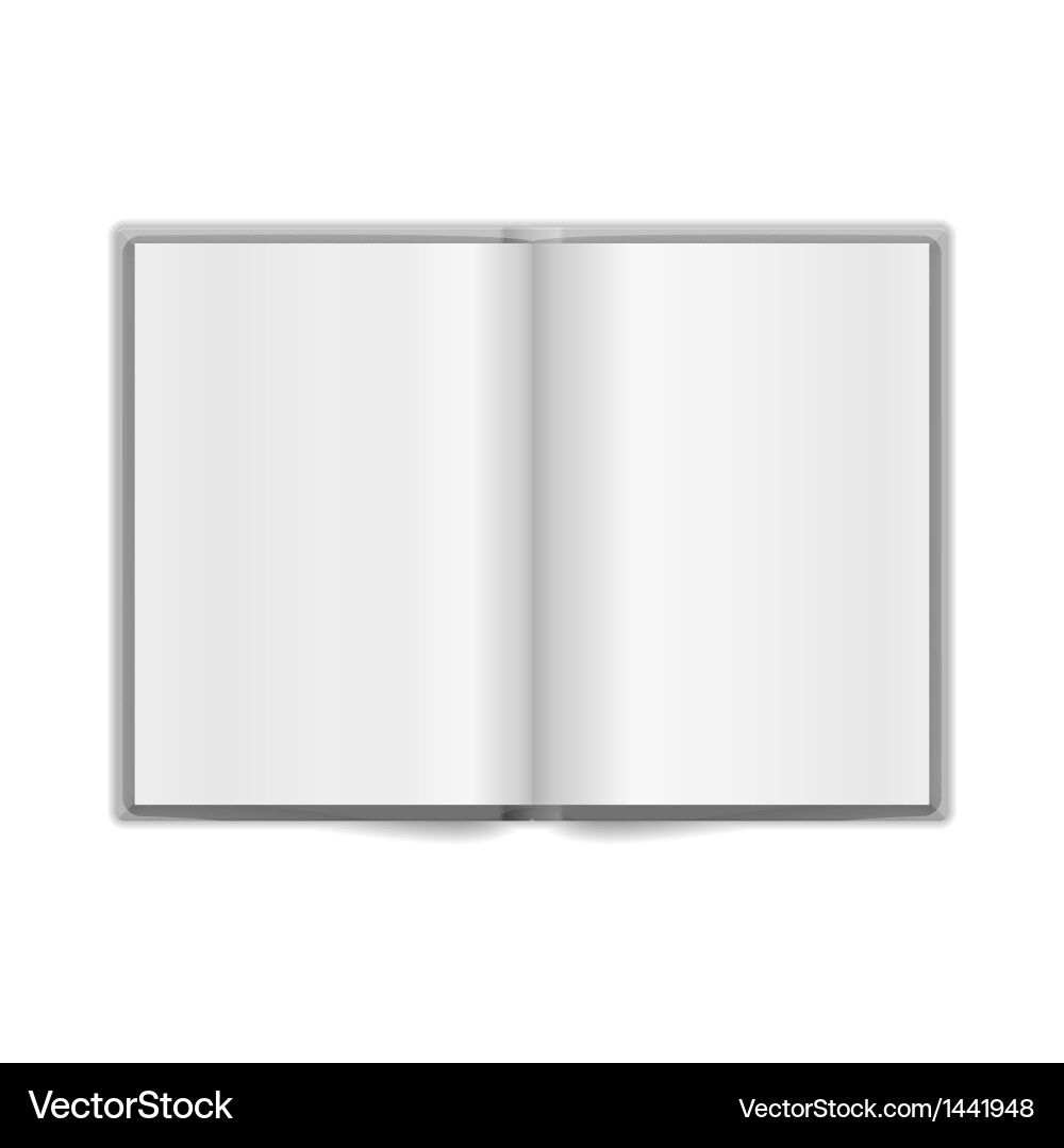Book spread with blank white pages Royalty Free Vector Image
