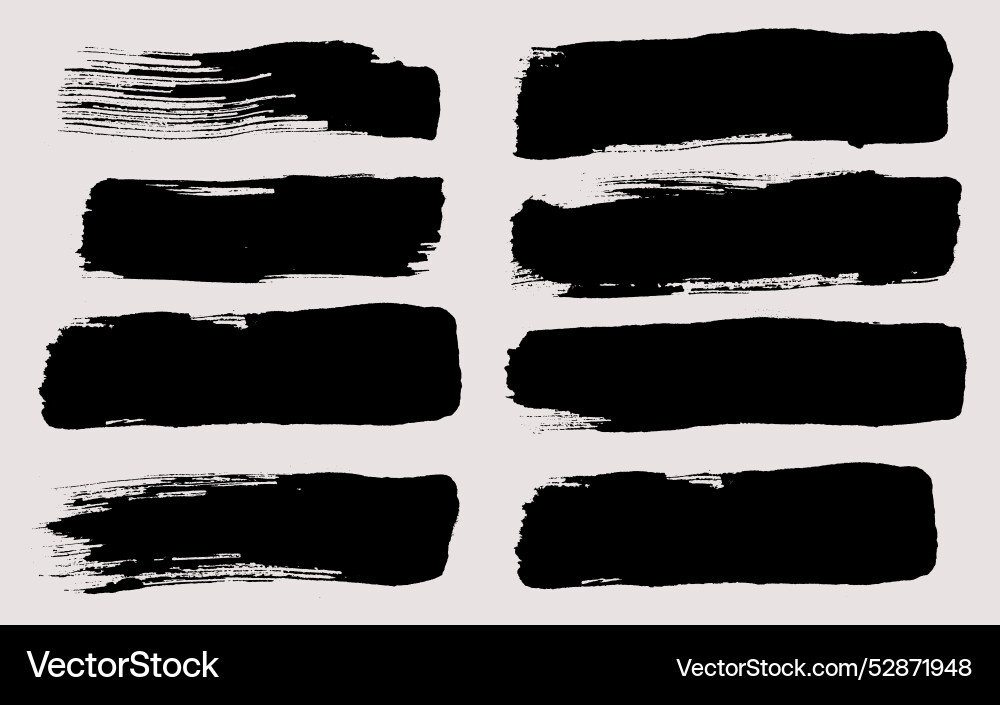 Brush strokes set of text boxes Royalty Free Vector Image