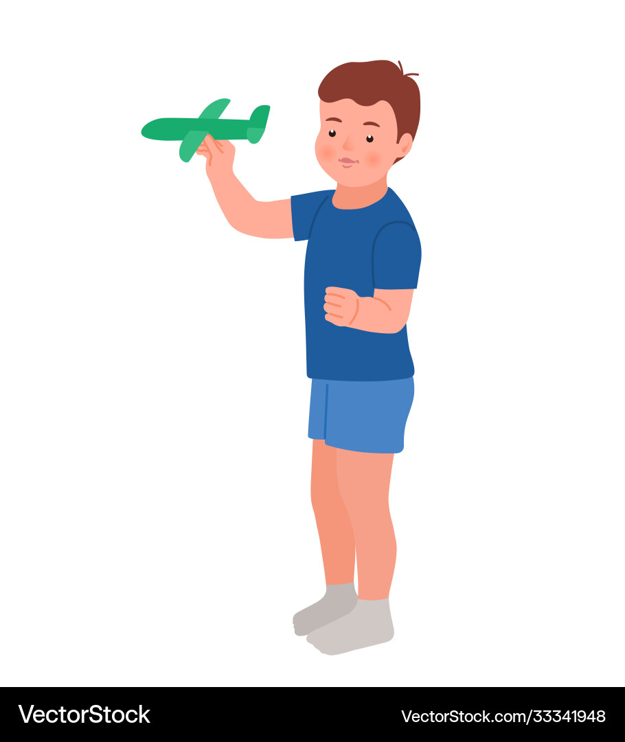 Child Launching Paper Airplane Royalty Free Vector Image