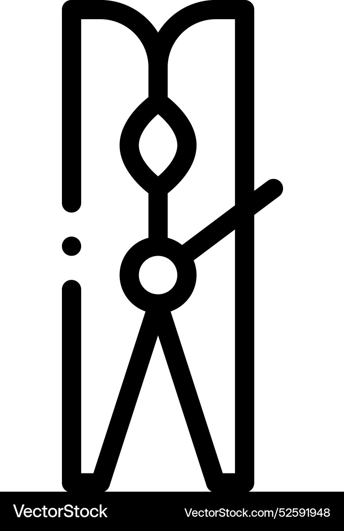 Clothes peg icon thin linear style design Vector Image