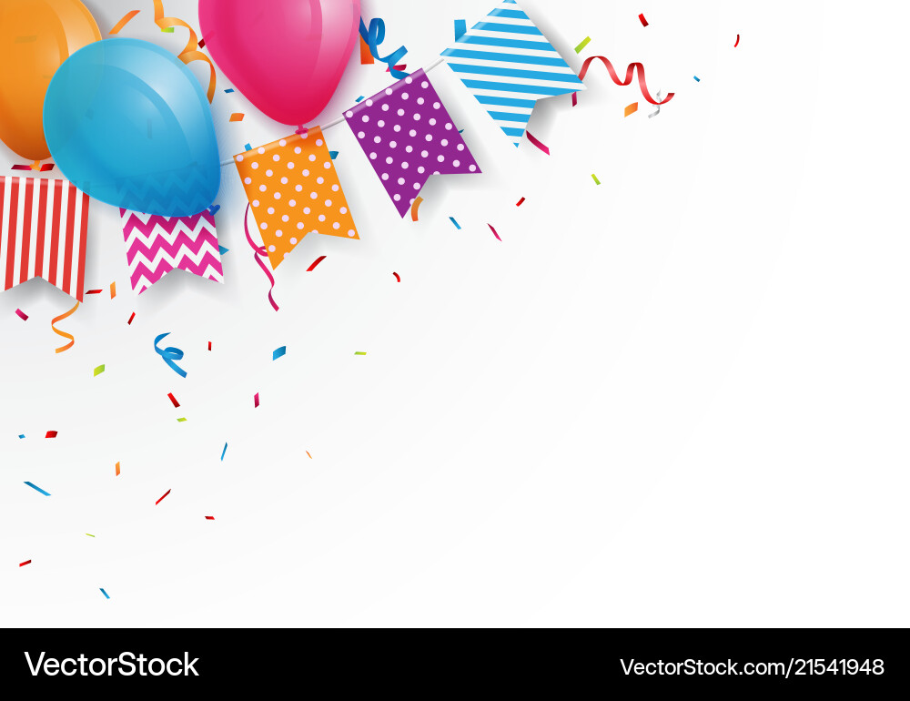 Colorful Celebration Flags and Balloons Royalty Free Vector