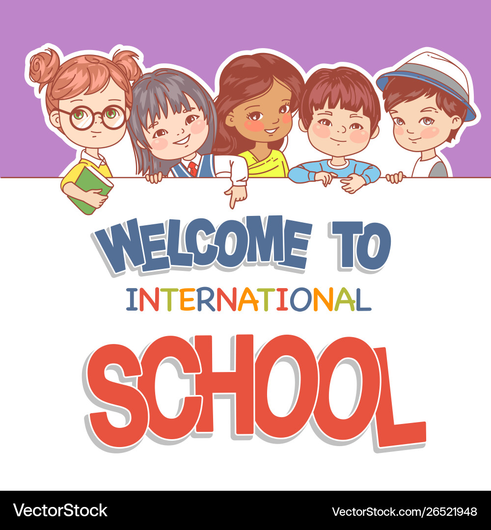 Diverse Kids Holding Banner – Royalty-Free Vector | VectorStock