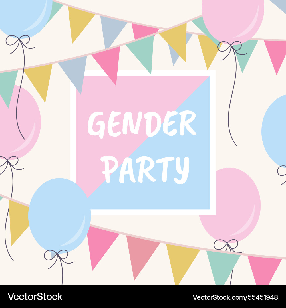 Gender reveal party design template Royalty Free Vector