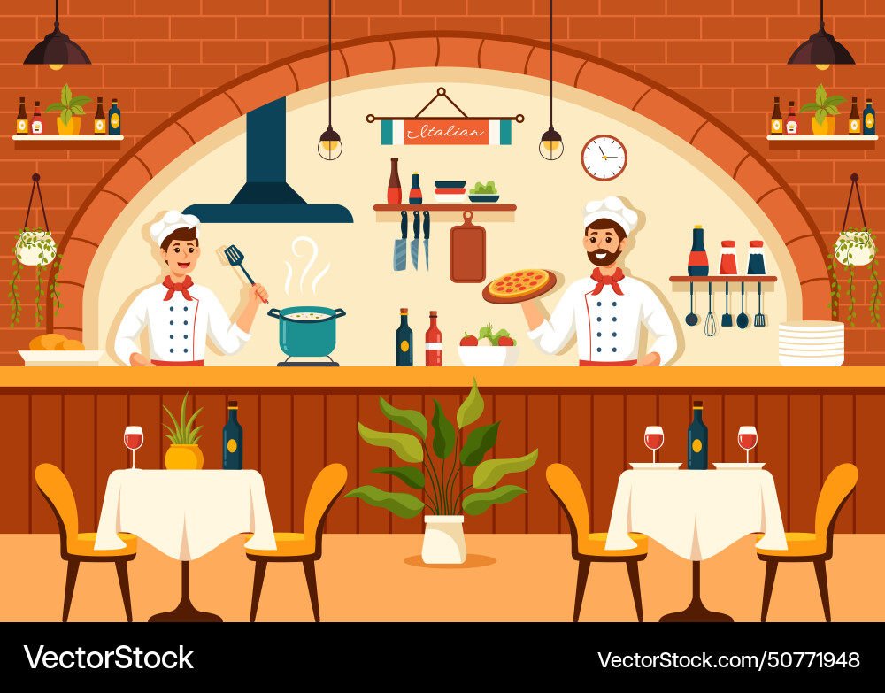 Italian food restaurant or cafeteria Royalty Free Vector