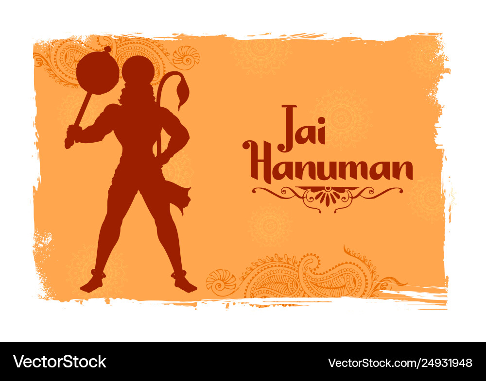 Lord hanuman on abstract background Royalty Free Vector