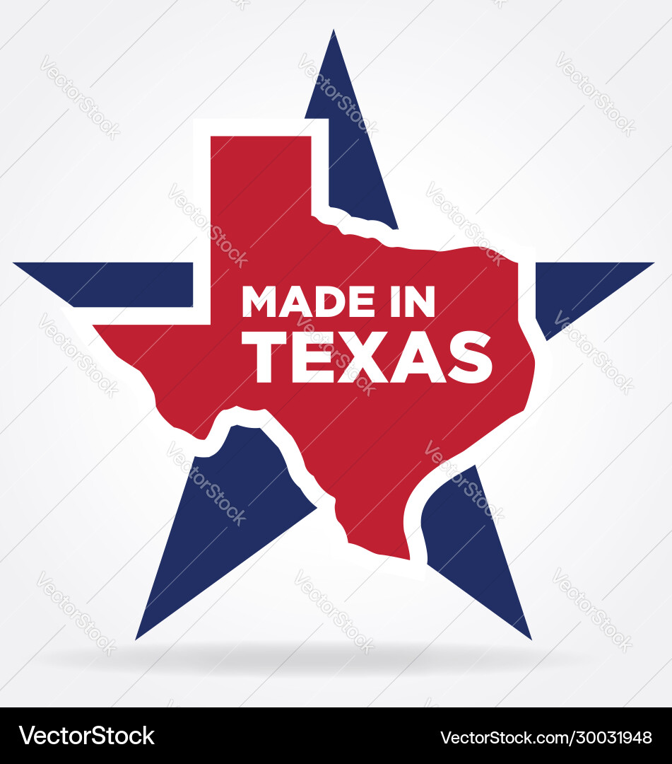 Made in texas logo 04 Royalty Free Vector Image