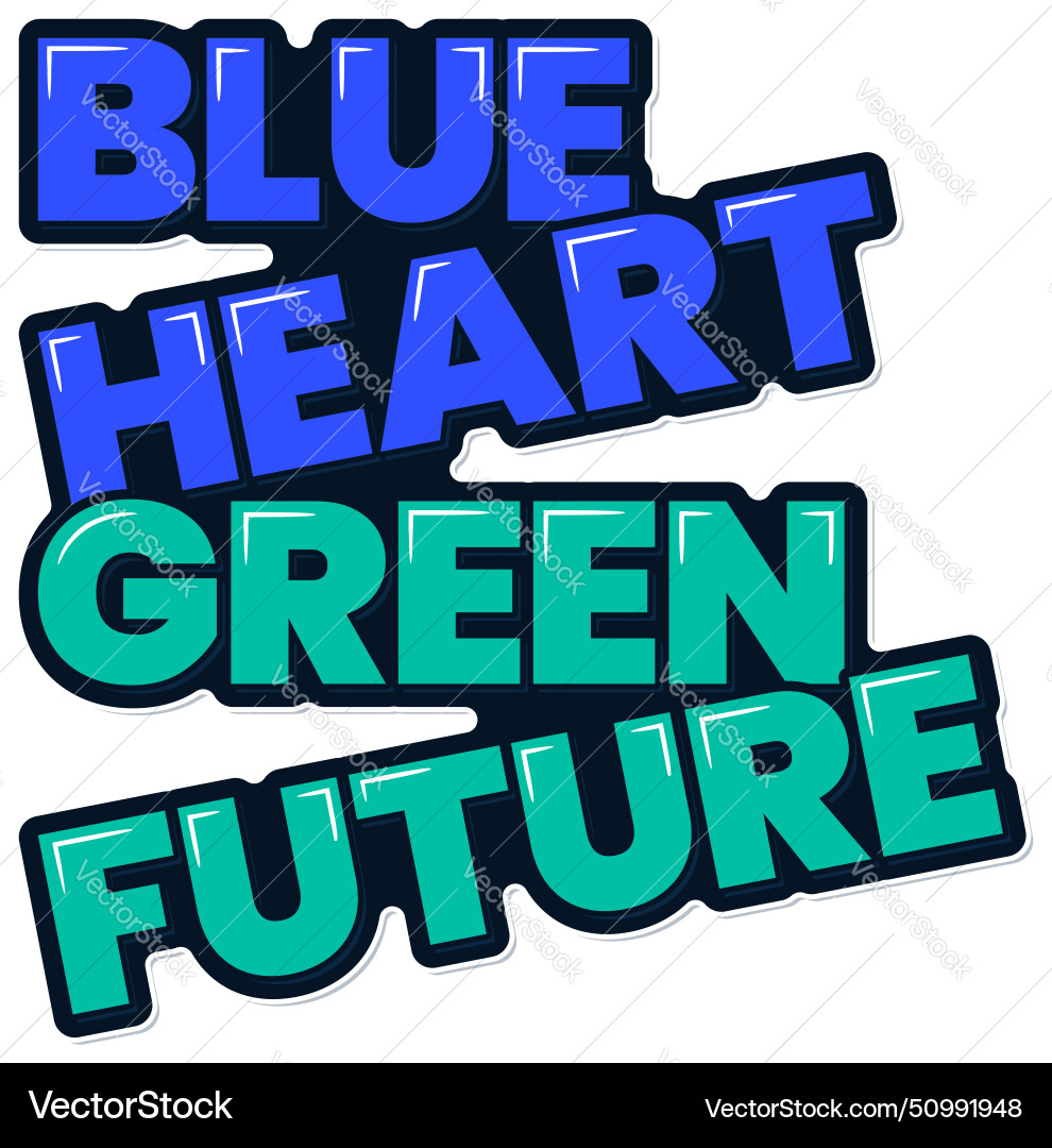 Ocean sustainability lettering design Royalty Free Vector