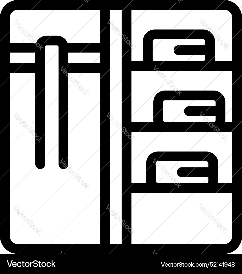 Opened empty refrigerator showing shelves inside Vector Image