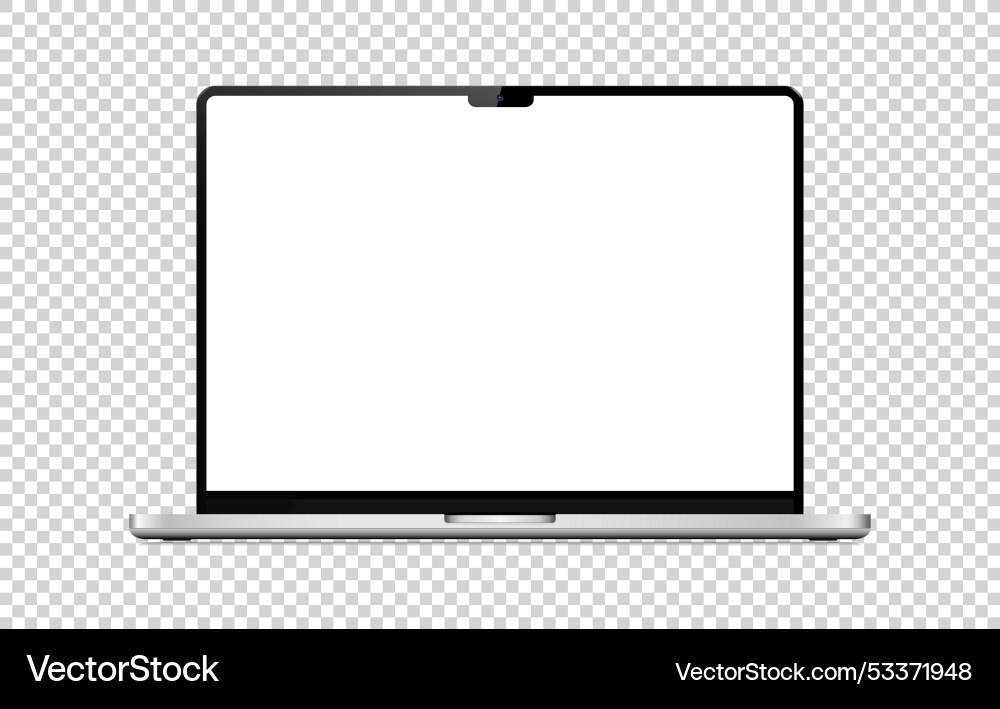 Realistic laptop mockup with white screen Vector Image