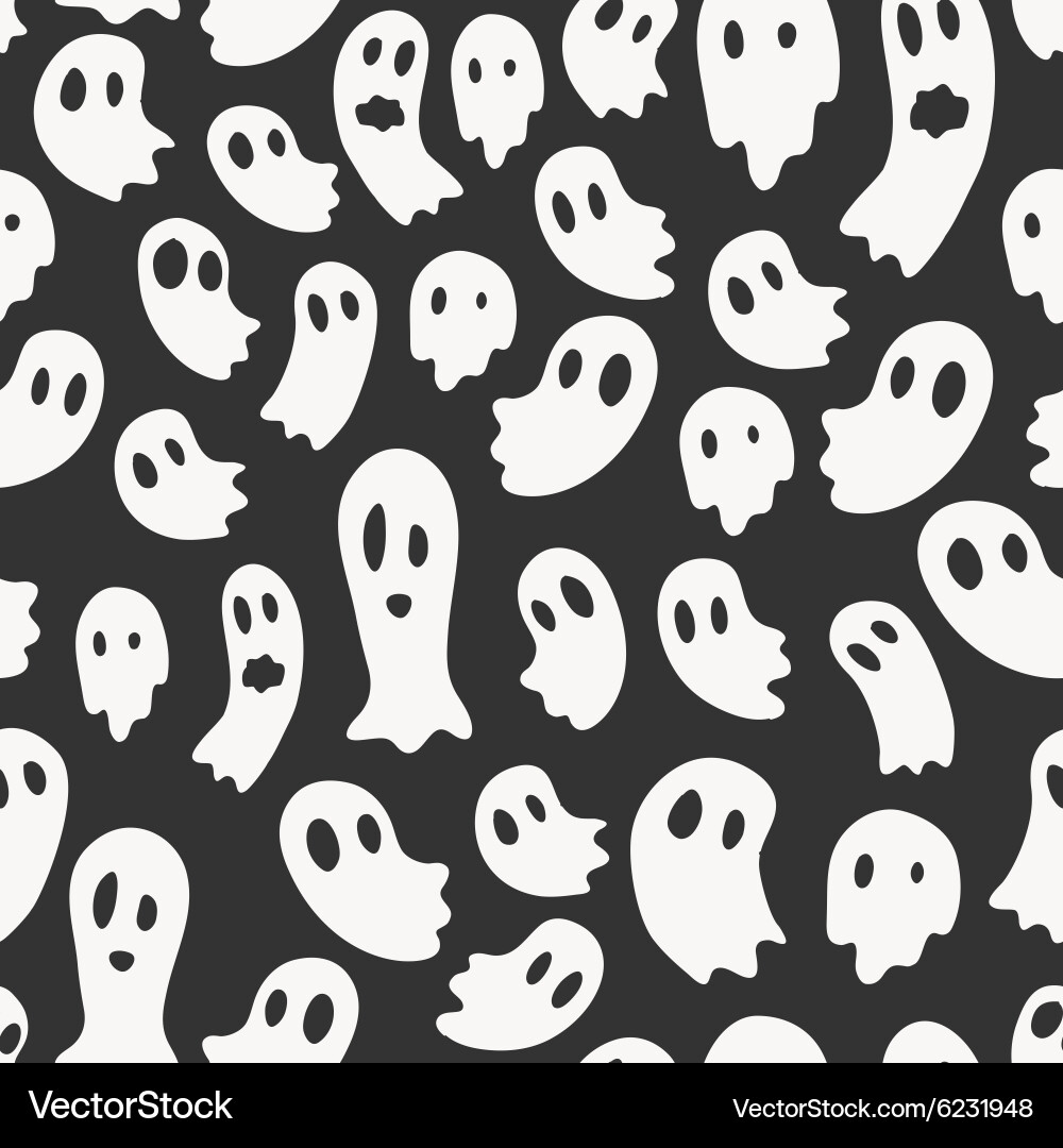 Seamless pattern with ghosts Royalty Free Vector Image