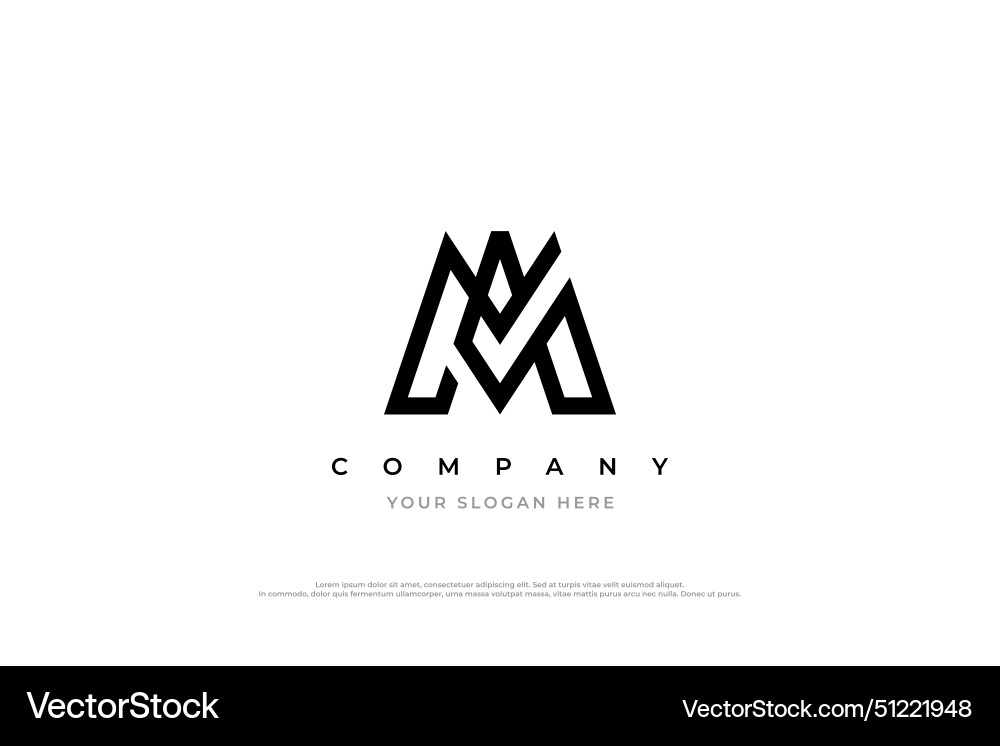 Simple am logo or ma design Royalty Free Vector Image