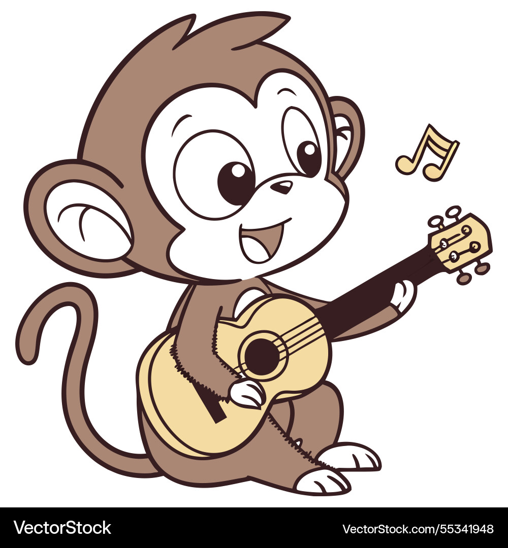 Simple monkey artwork Royalty Free Vector Image