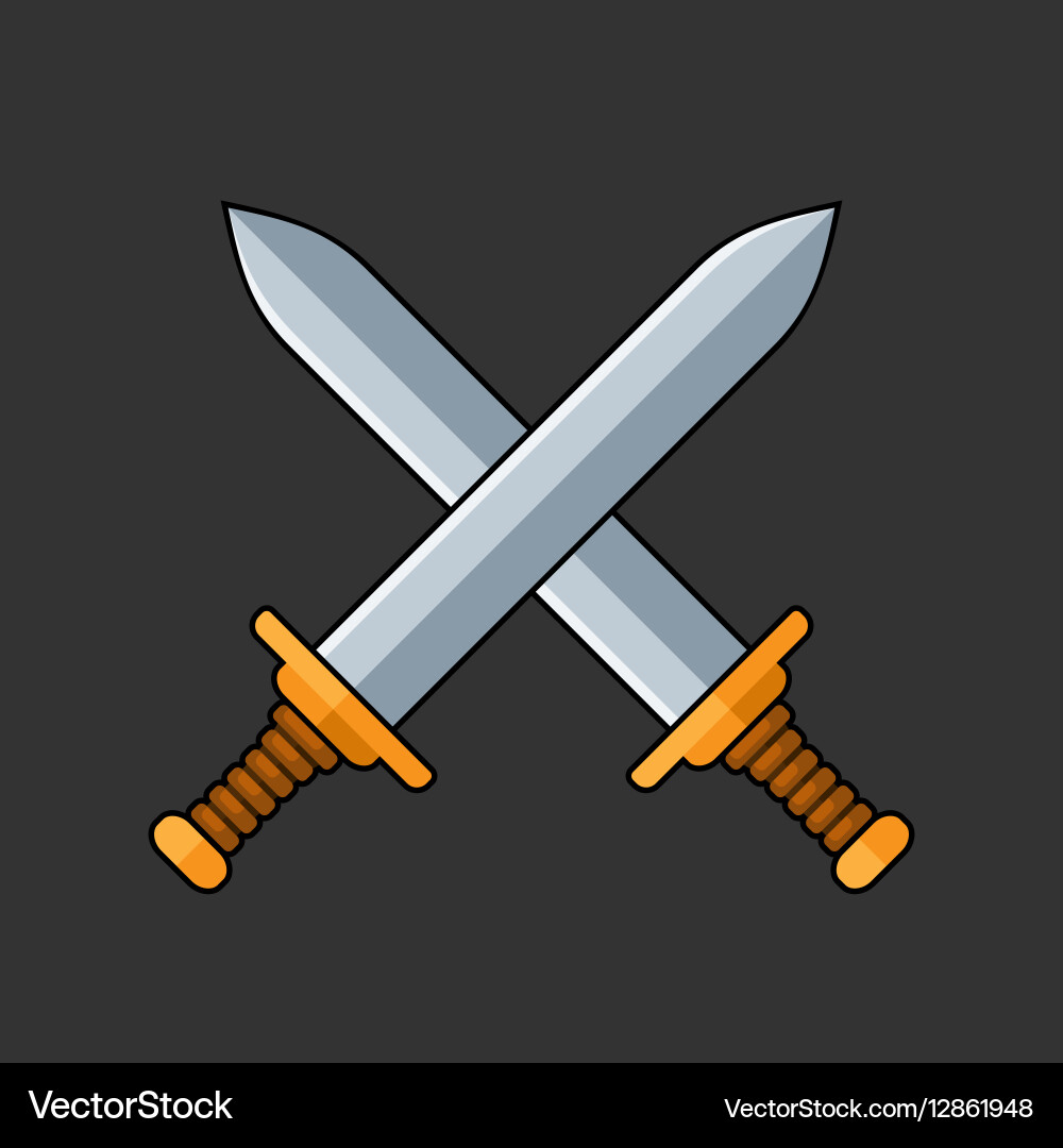 Two crossed swords icon Royalty Free Vector Image