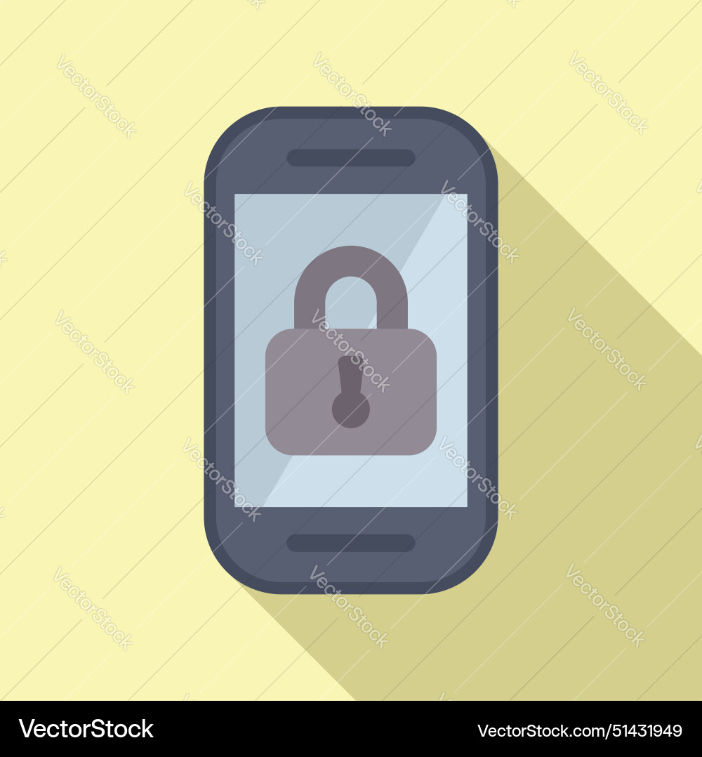 A smartphone with padlock symbol Royalty Free Vector Image