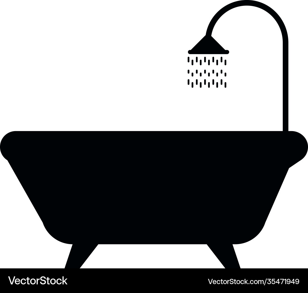 Bathtub Icon Set - Modern Style Royalty Free Vector Image