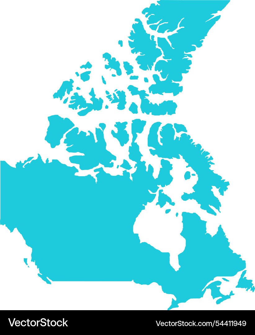 Canada map in blue country map canada border map Vector Image
