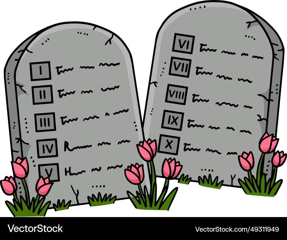 Christian ten commandments tablets clipart Vector Image