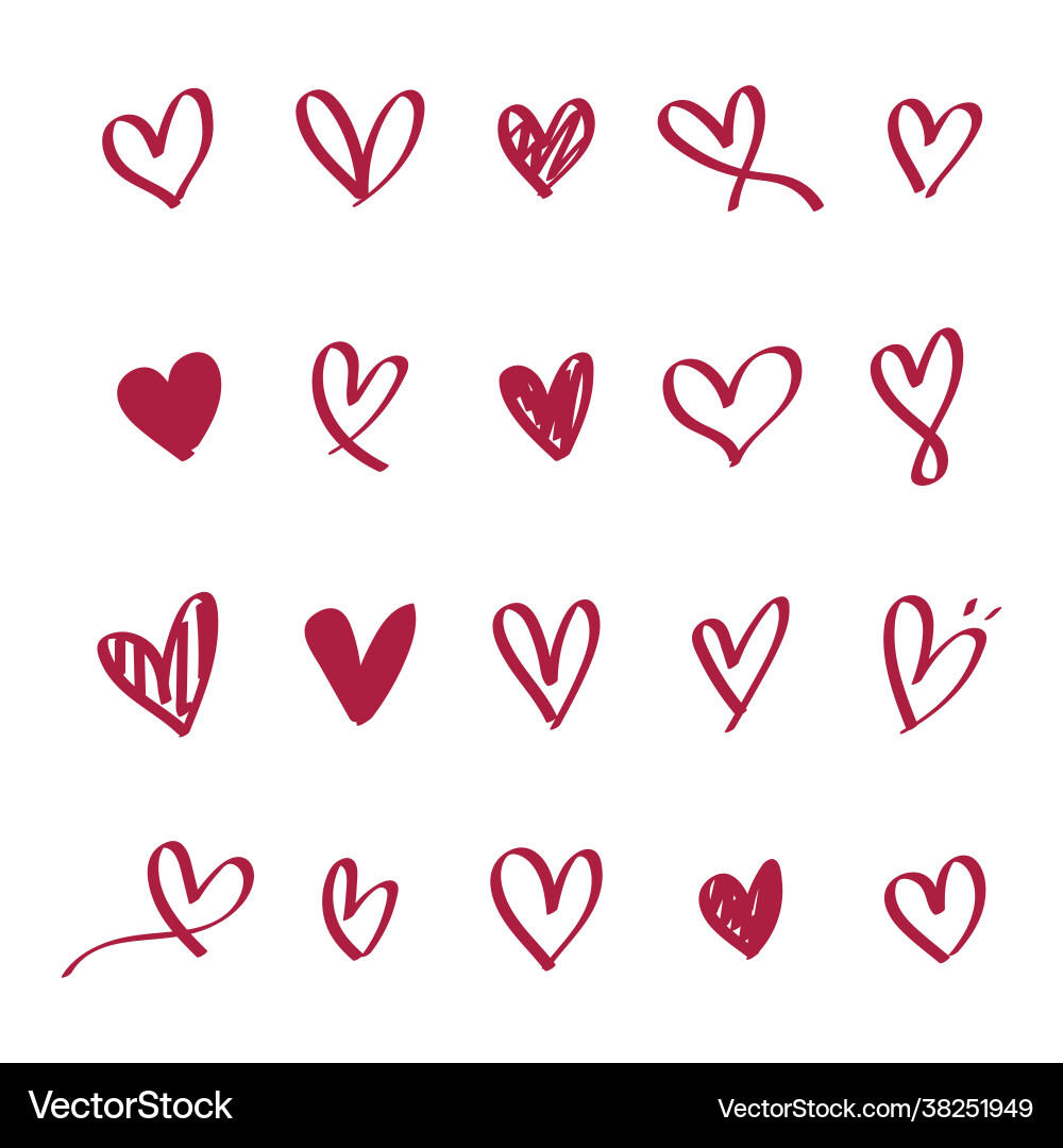Collection heart icons Royalty Free Vector Image