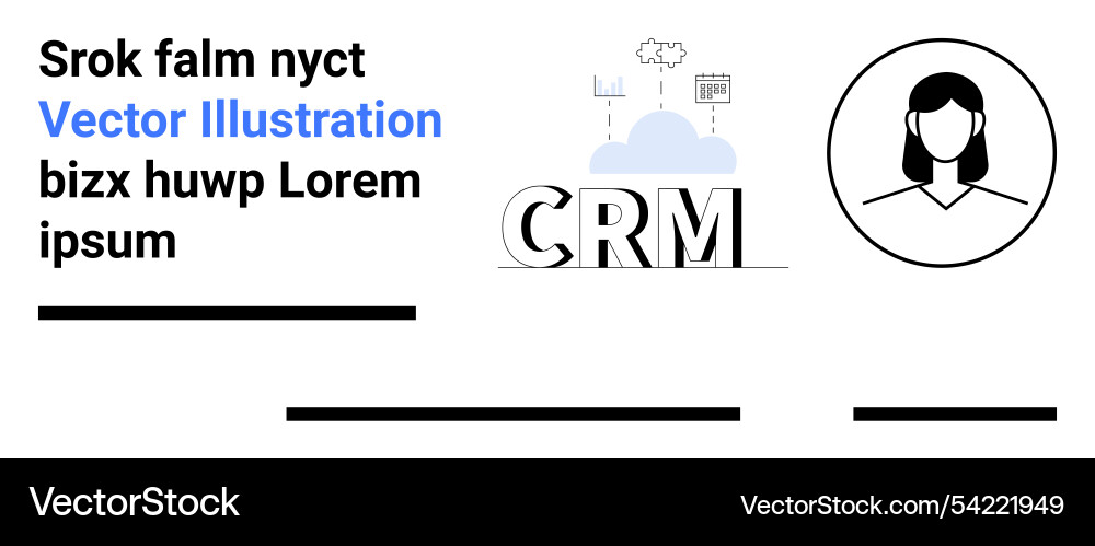 Crm cloud system with female user icon Royalty Free Vector