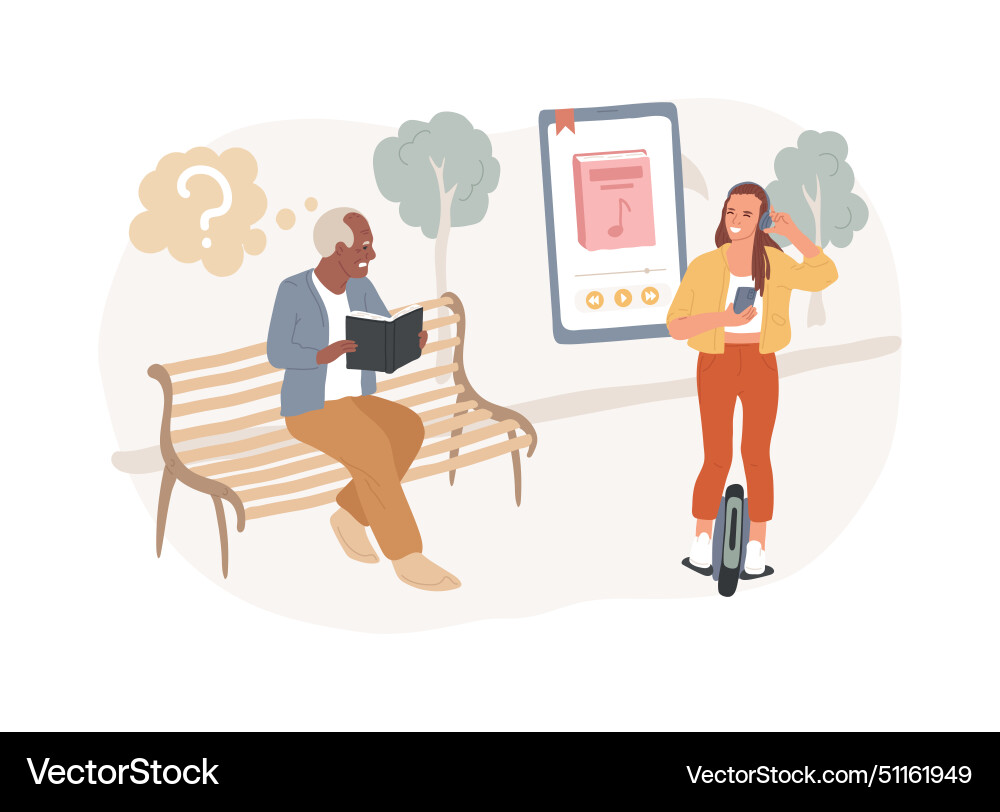 Generation gap isolated concept Royalty Free Vector Image