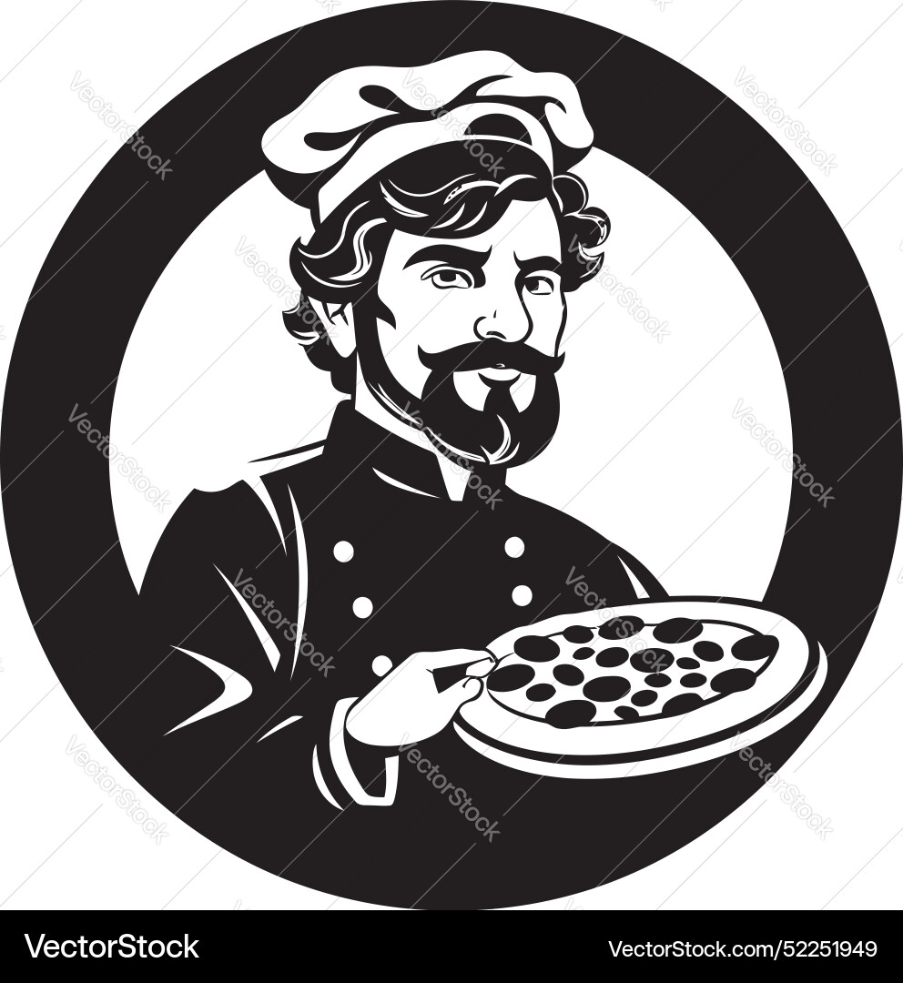 Gourmet pie icon chic with elegant pizza chef hat Vector Image