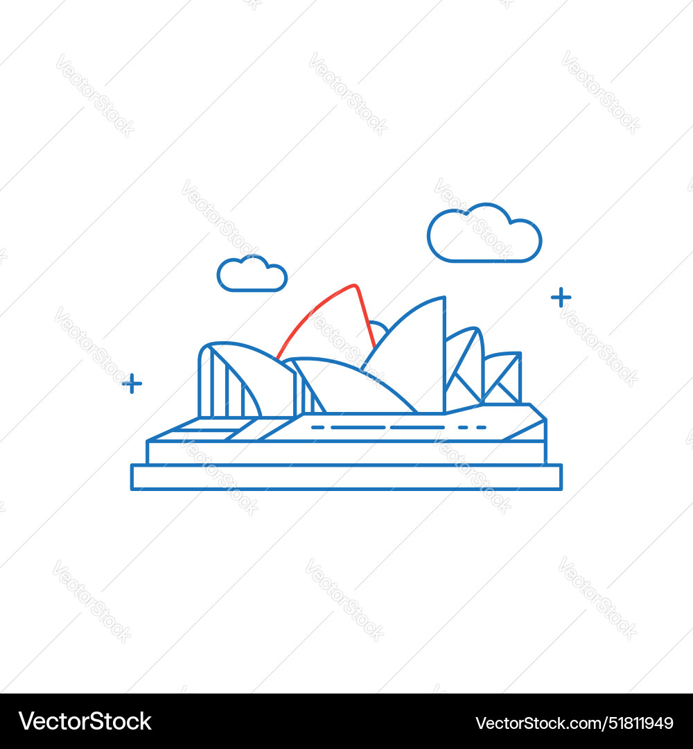 Iconic opera house icon design Royalty Free Vector Image
