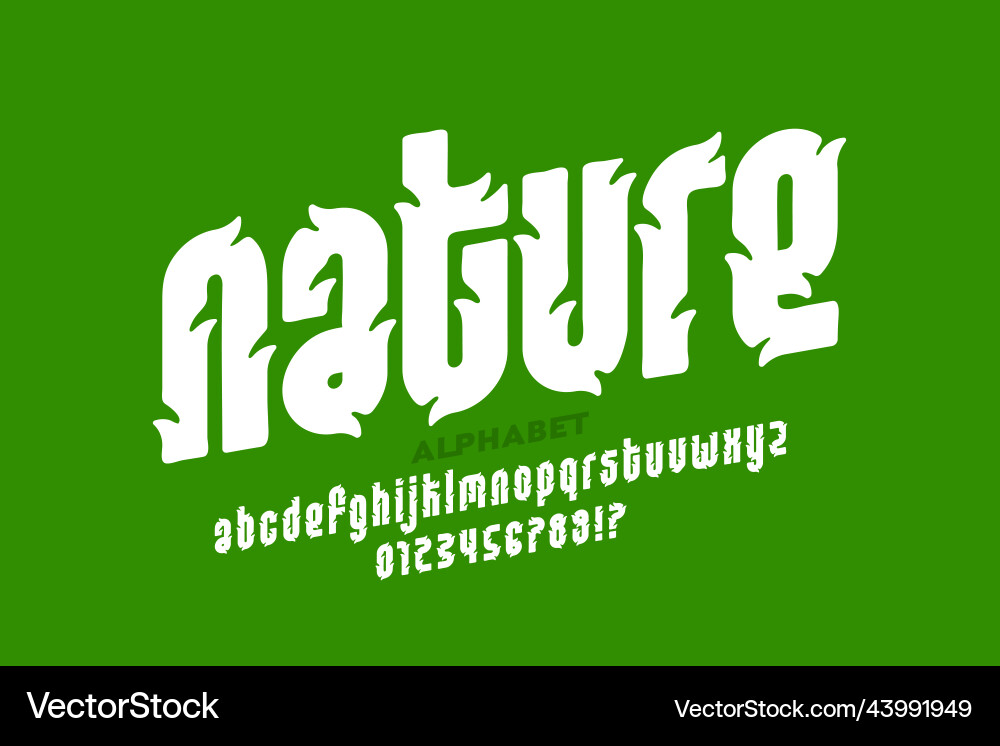 Nature style font design alphabet letters Vector Image