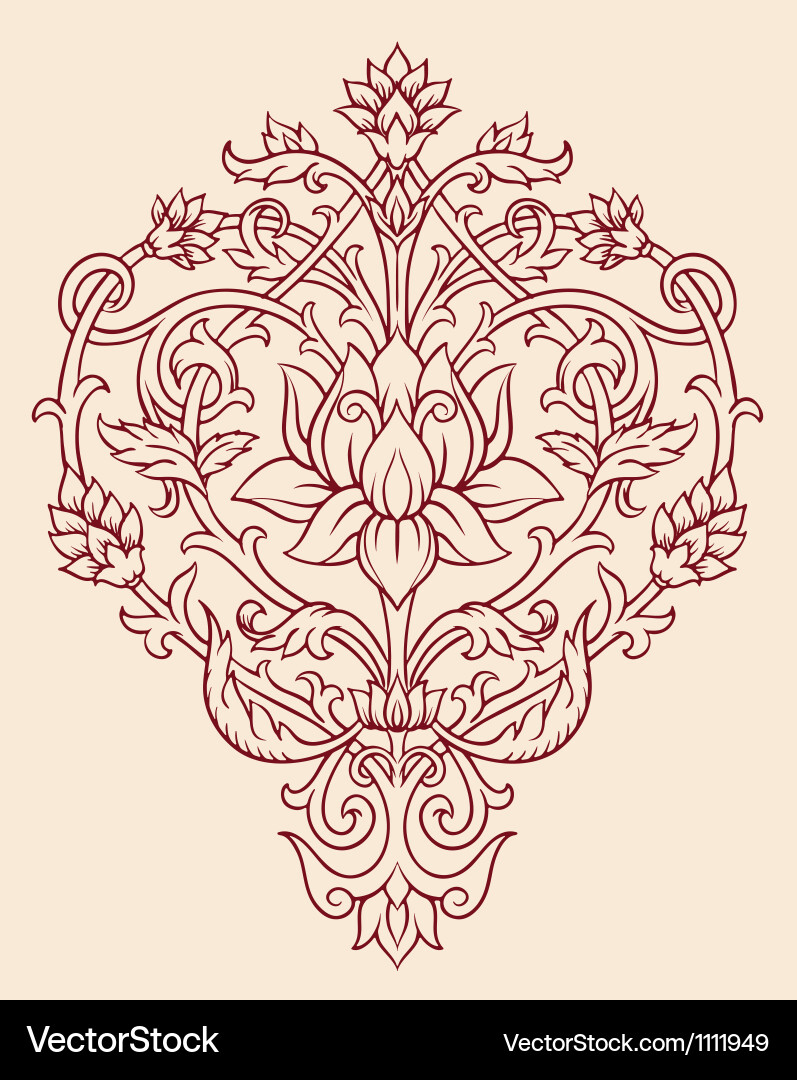 Orange lotus flower Royalty Free Vector Image - VectorStock