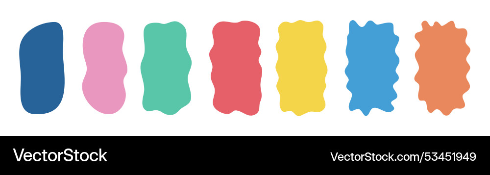 Organic shapes hand drawn rectangle set for social