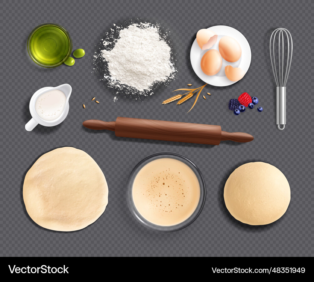 Realistic bakery cooking set Royalty Free Vector Image