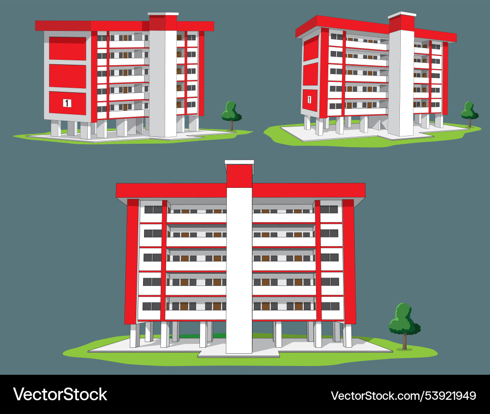 Singapore HDB Flats Royalty Free Vector Image - VectorStock