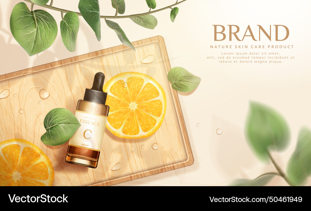 Skin care product ad template Royalty Free Vector Image