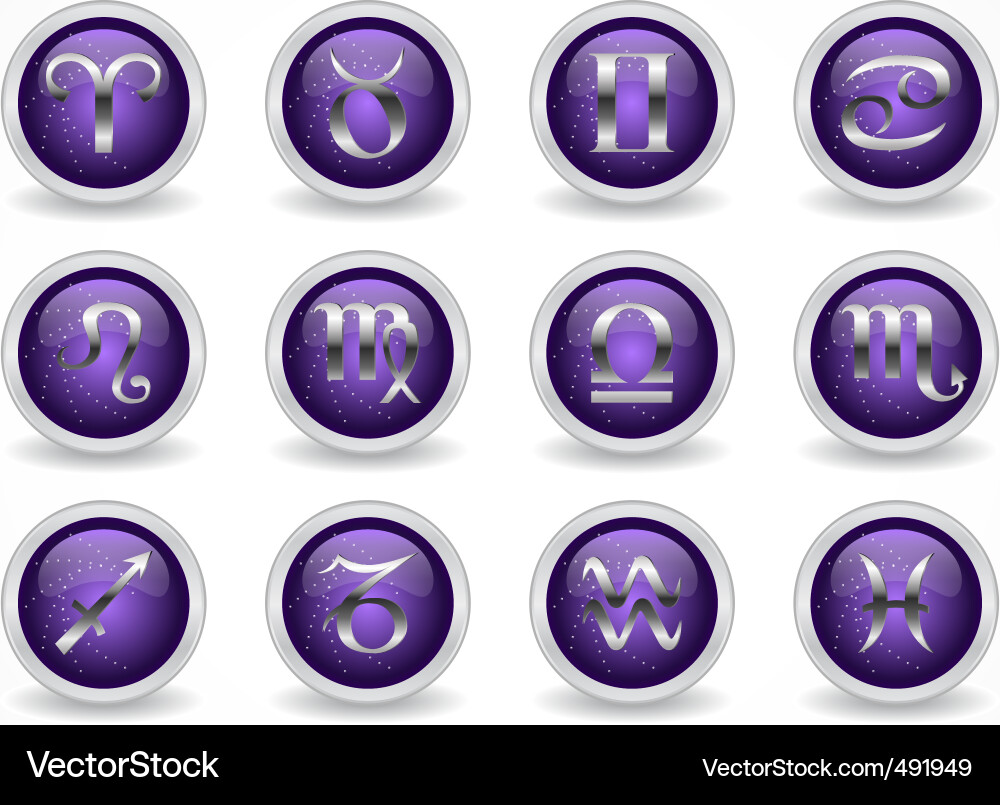 Zodiac buttons Royalty Free Vector Image - VectorStock