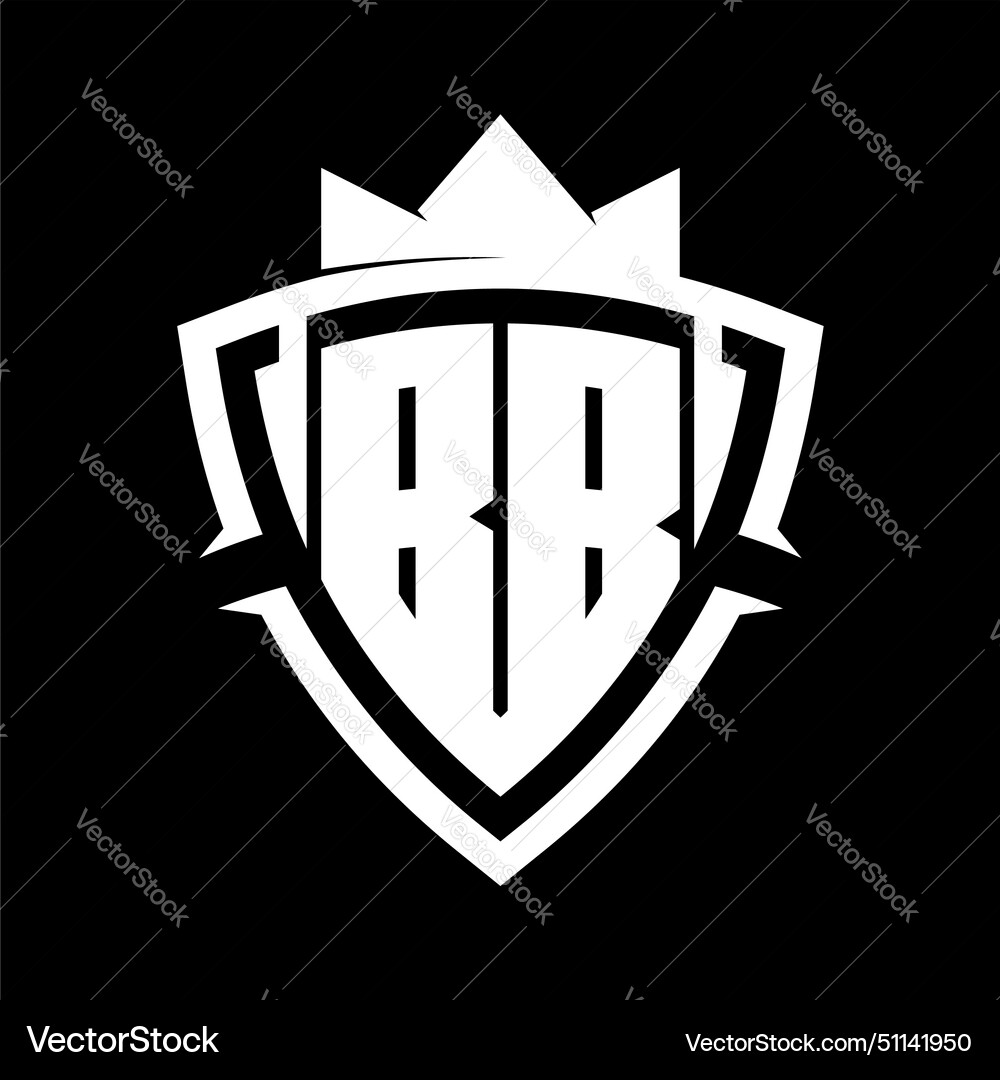 Bb letter monogram with triangle curve shield Vector Image