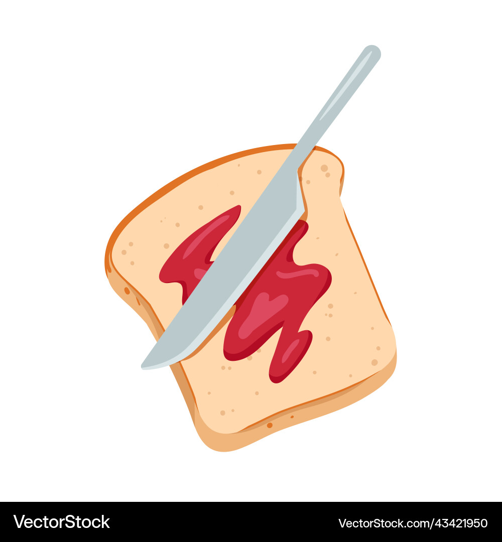 Bread with jam breakfast Royalty Free Vector Image