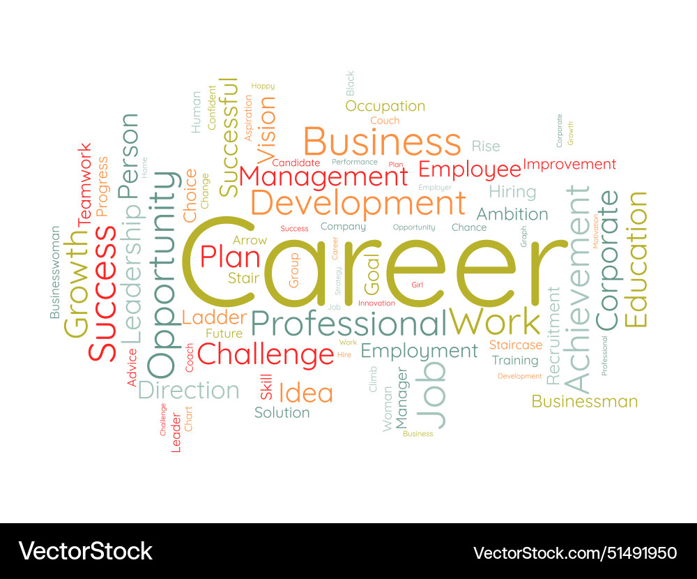 Career word cloud template success work concept Vector Image