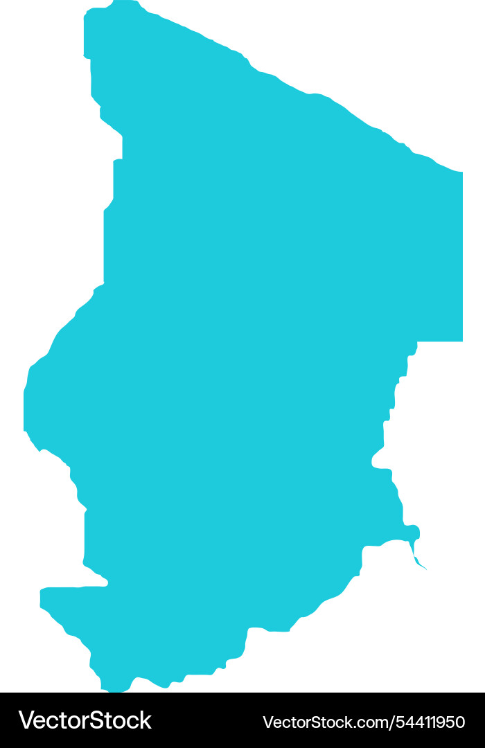 Chad map in blue country map chad border map Vector Image