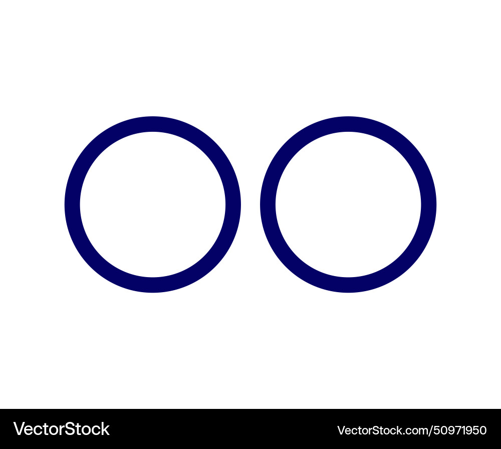 Circle shape outline stroke blue symbol Royalty Free Vector