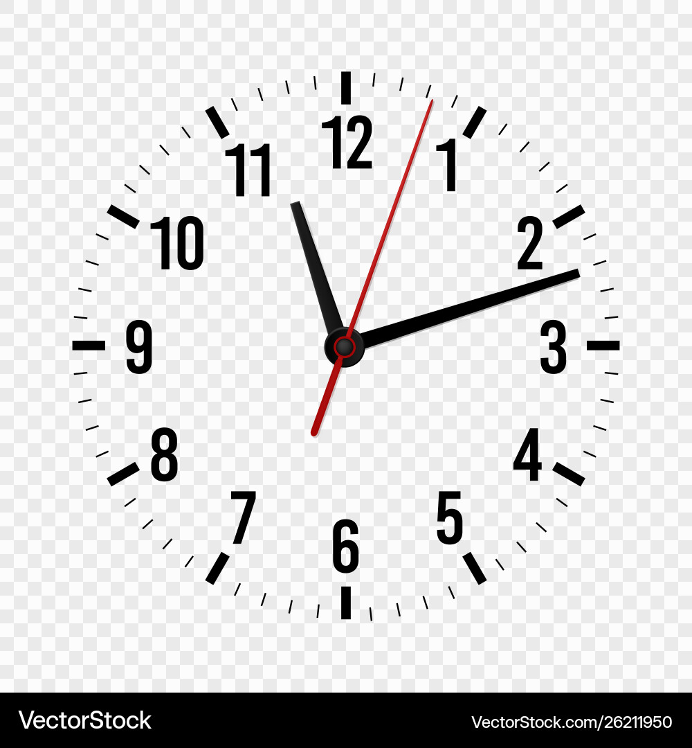 Clock Mockup - Hour, Minute, Second Hands Vector Image