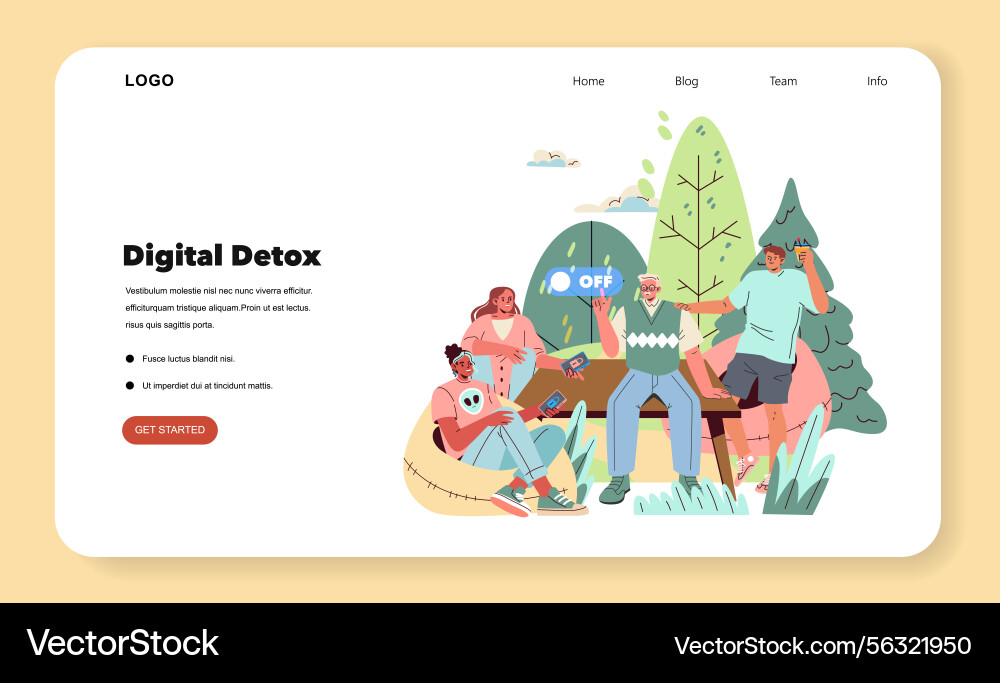 Digital Detox in Nature Royalty Free Vector Image