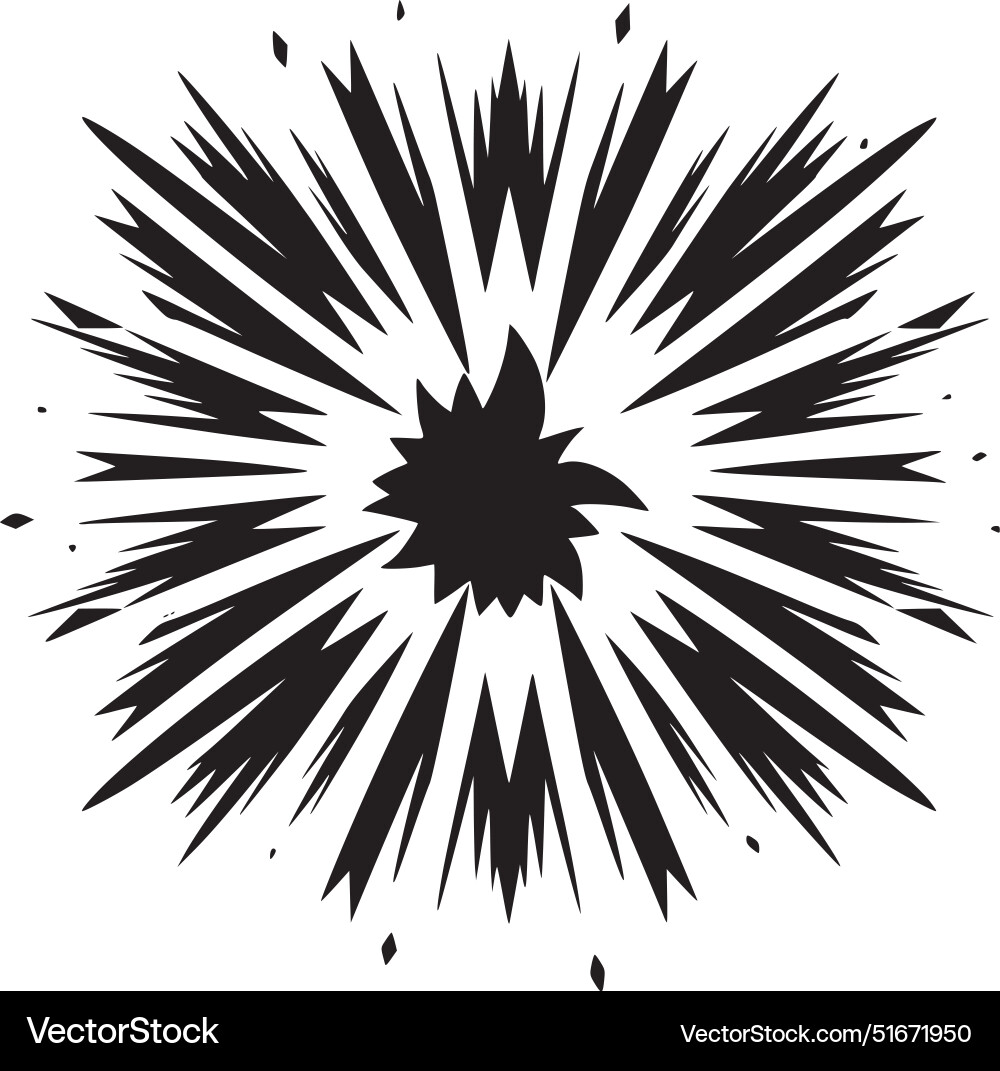Explosion - black and white isolated icon Vector Image