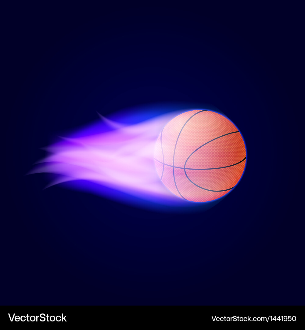 Flaming Basketball Royalty Free Vector Image - VectorStock