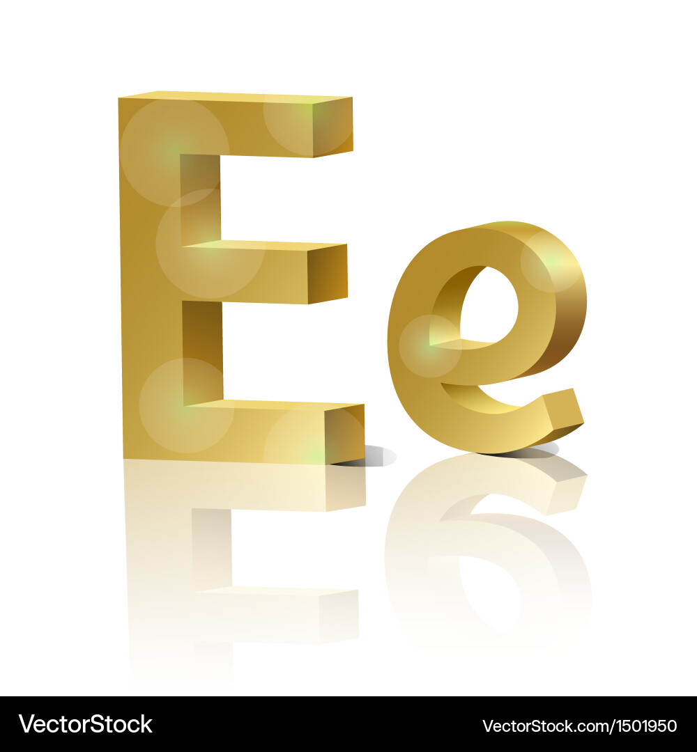Golden Letter E Symbol Royalty Free Vector Image